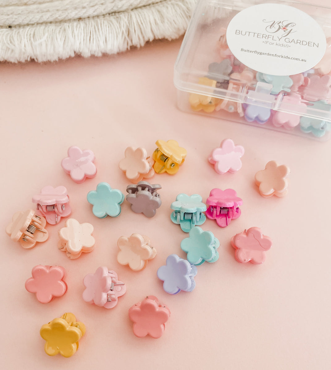 Fairy Bread mini claw clips - daisies (10 clips) – Butterfly Garden (for kids!)